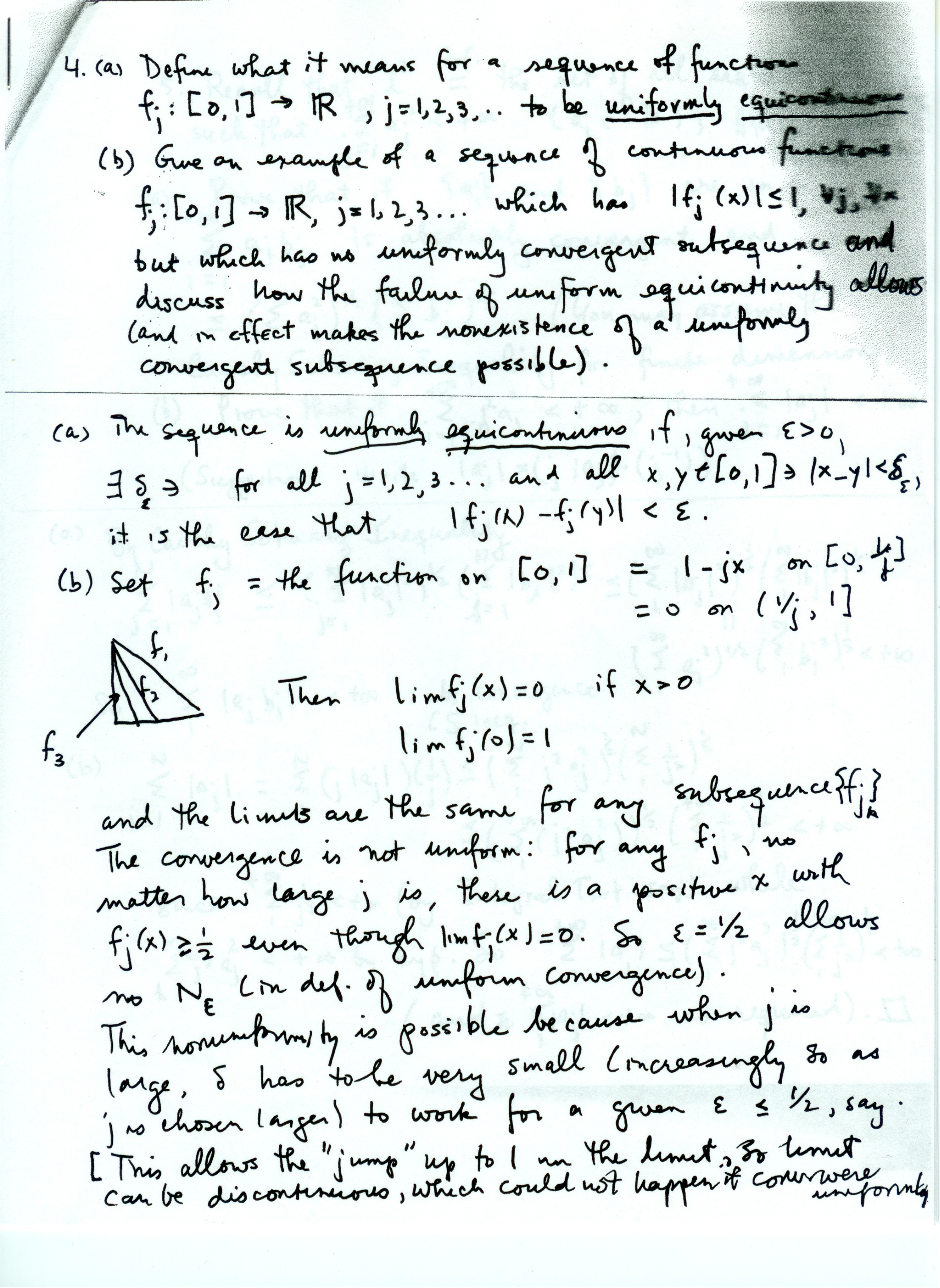 Math 131AH Some Answers from the final exam in December 2005